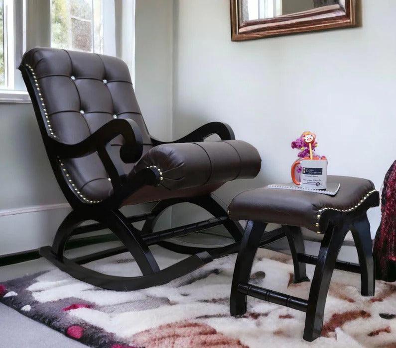 Buy Royal Rocking Chair with Foot Rest Online @ Wooden Twist – WoodenTwist