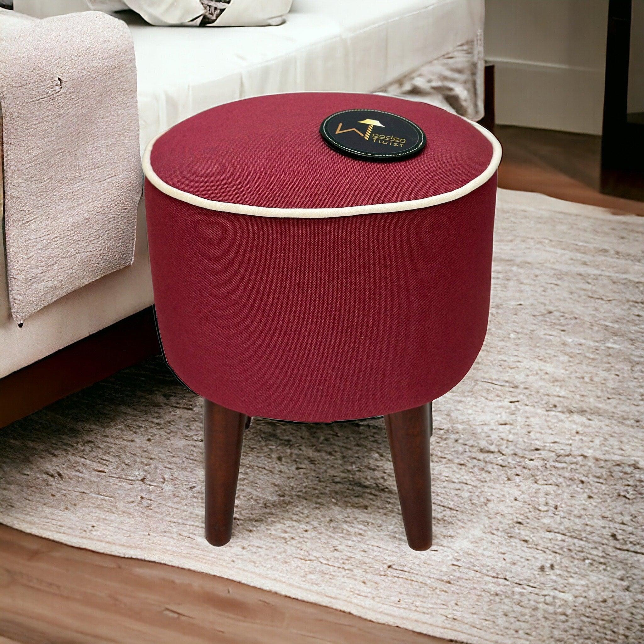 Stylish Rope Design Round Puffy Ottoman Stool @ Wooden Twist – WoodenTwist