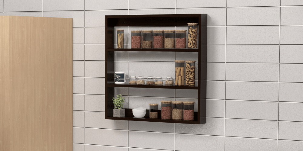 Wooden Kitchen Wall Shelves, Racks @ Upto |4o - 8o% 0FF| in Dec -2023 ...