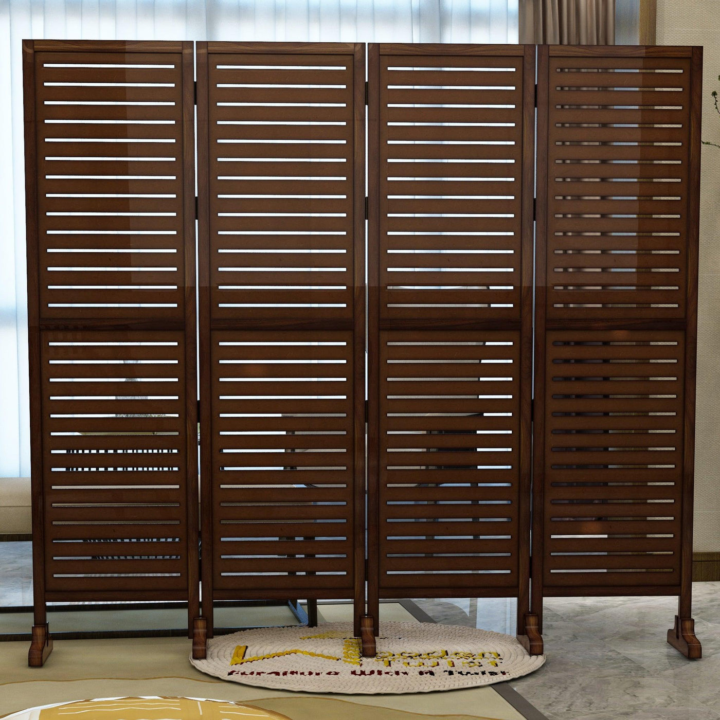 Buy Premium Solid Wood Room Divider ( 4 Panels ) Online - WoodenTwist