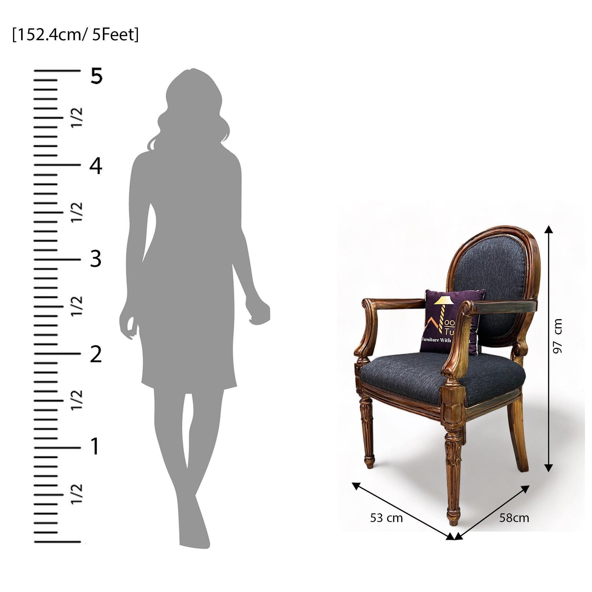 Buy Wooden Twist Gramps Handmade Carved Sheesham Wood Armrest Chair ...