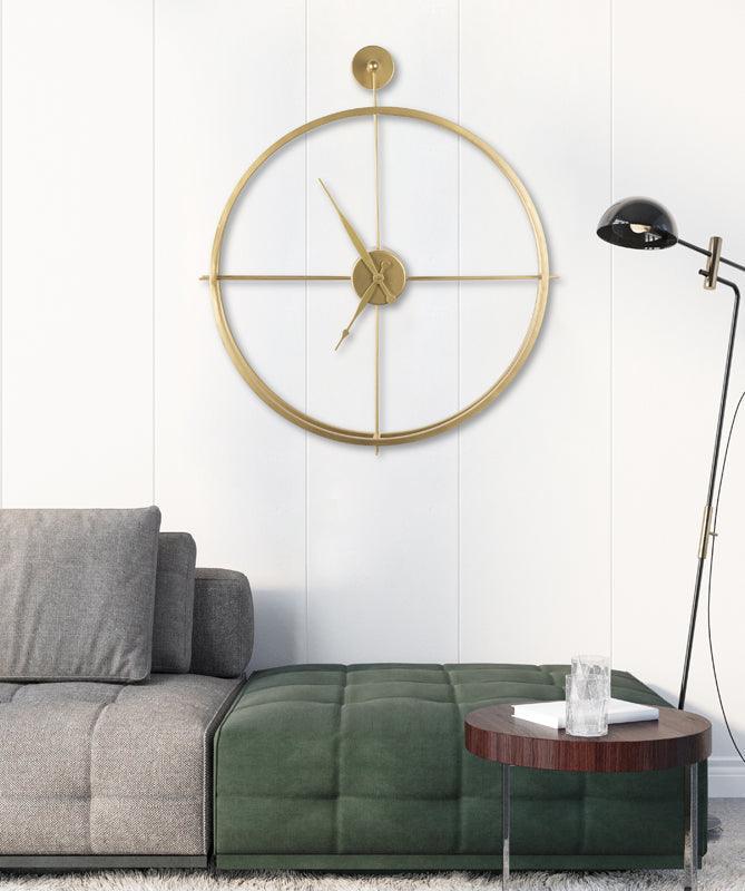 Buy Gold Round Wall Clock Online at Woodentwist. — WoodenTwist