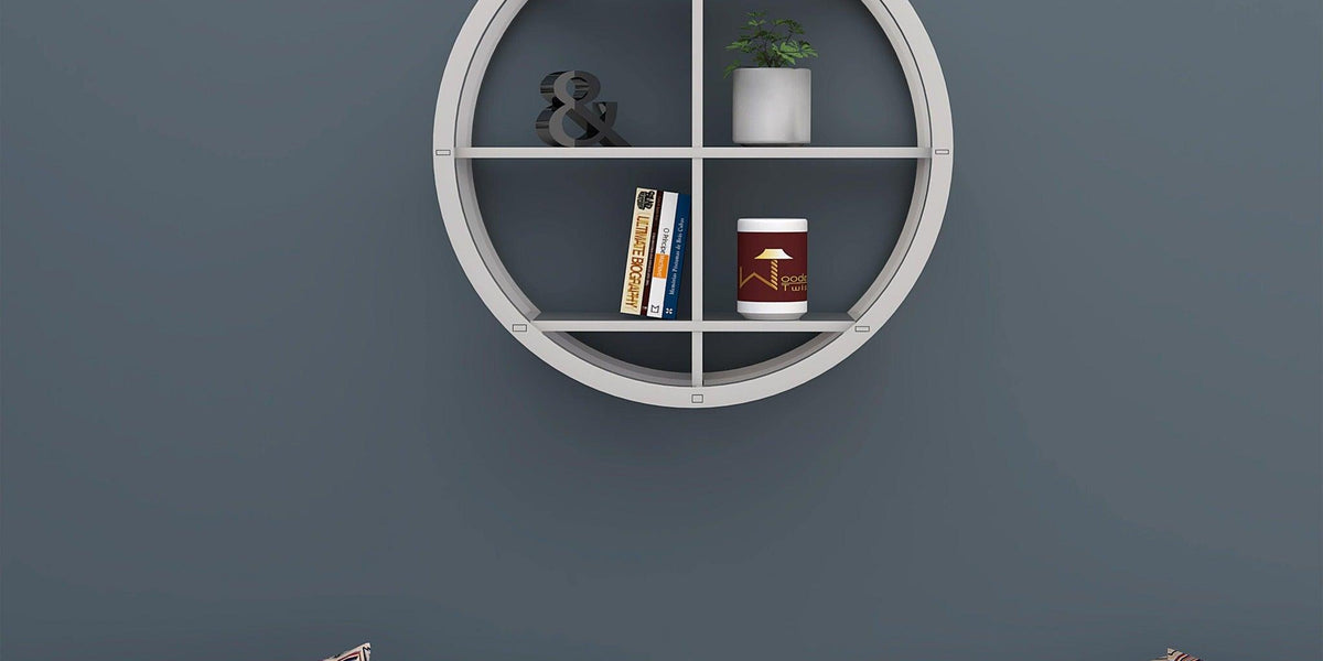 Buy Wooden Twist Trendlong PVC Wood Round Floating Wall Shelf For ...