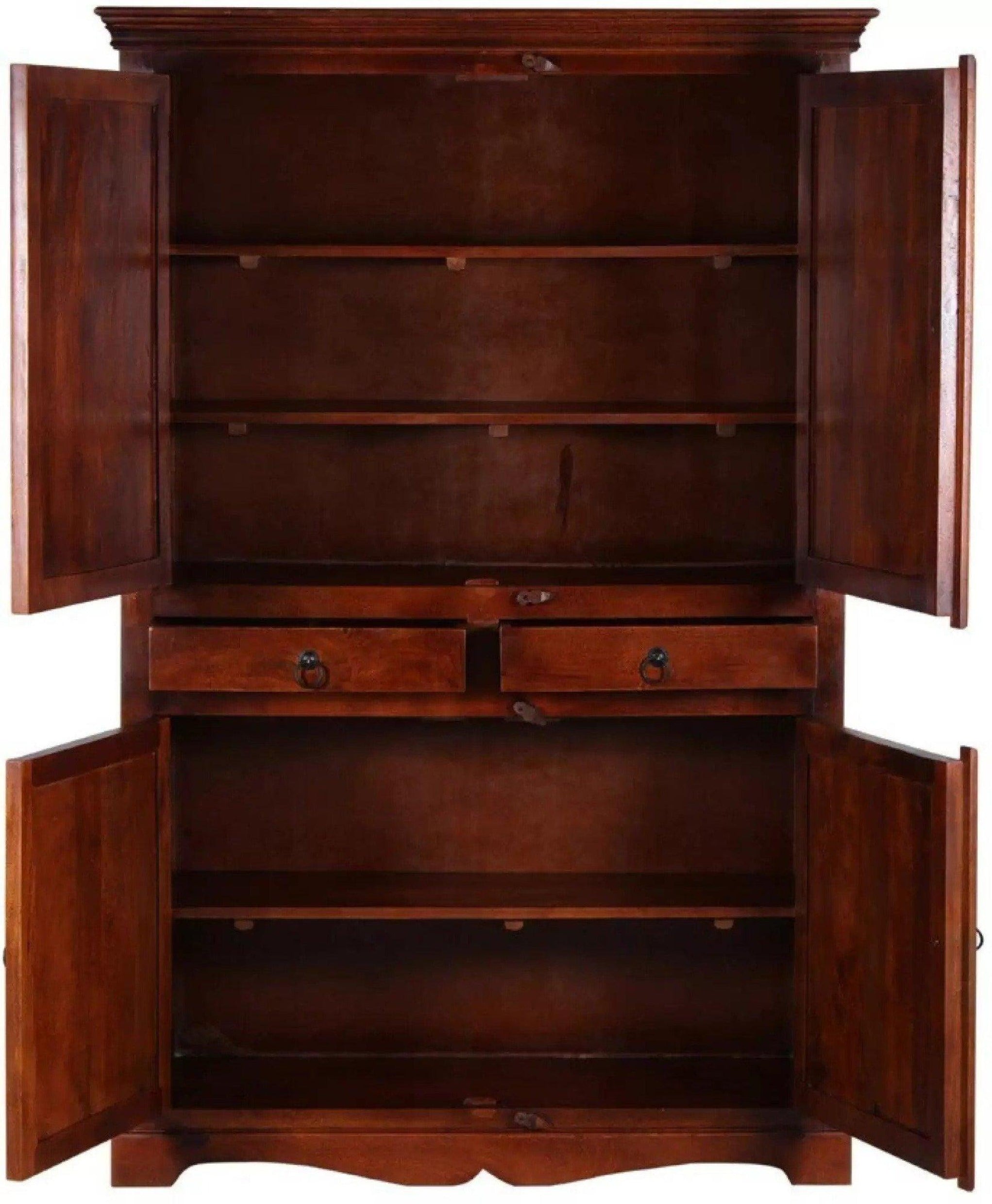 Buy Selten Solid Teak Wood 4 Door Wardrobe Online | WoodenTwist