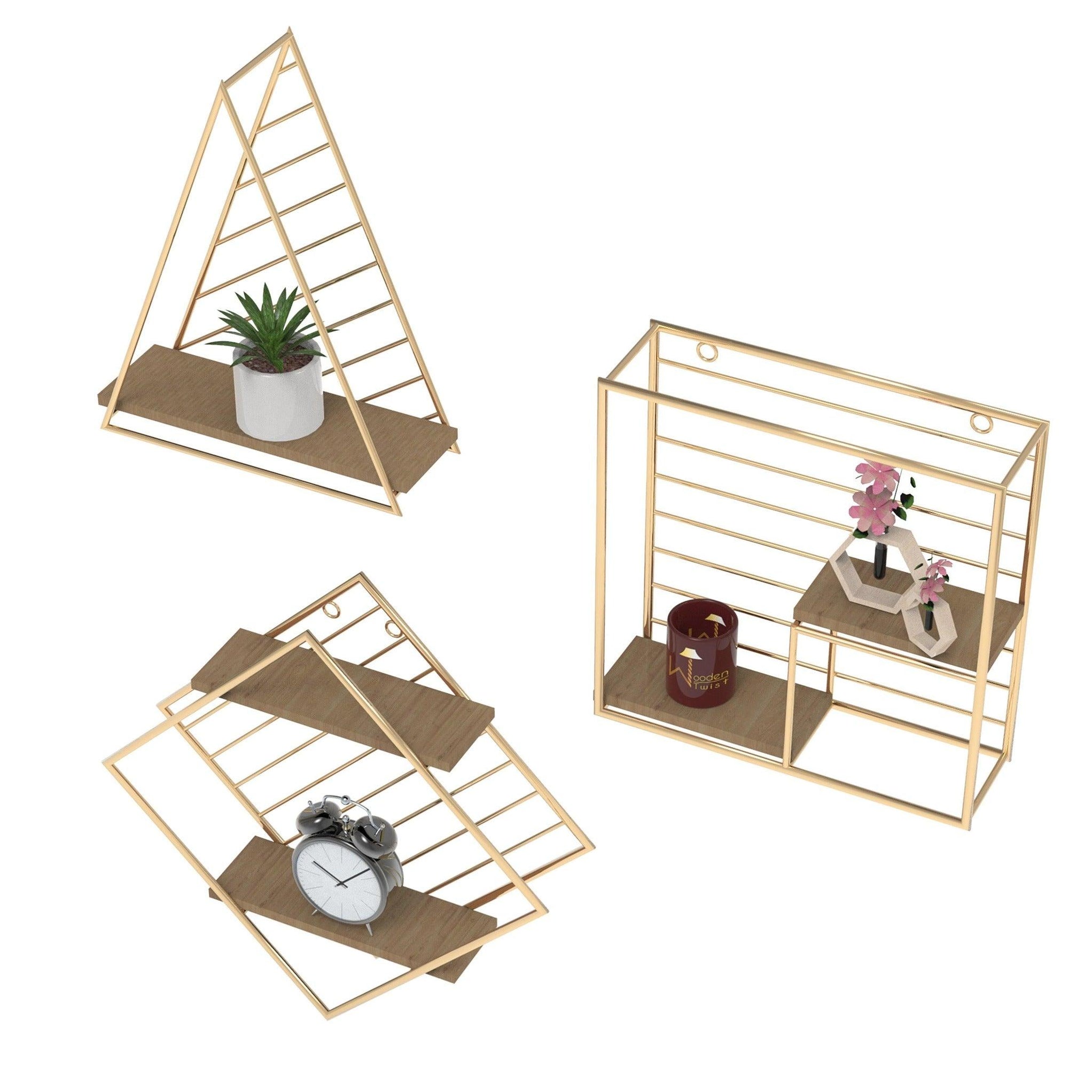 Buy Wooden Iron Wall Shelves Online - Floating Wall Shelf - WoodenTwist