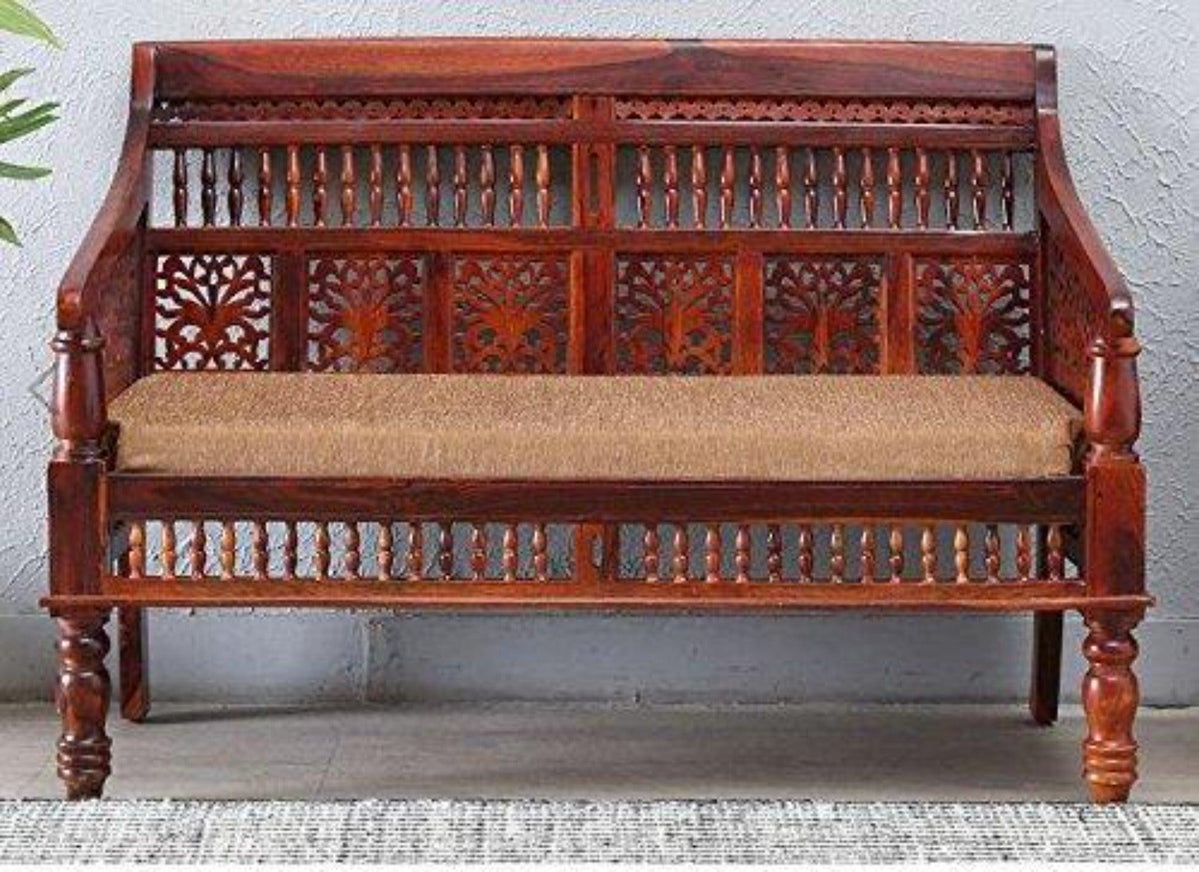 Buy Wooden Intricate Motif Designs Couches (2 Seater Sofa) Online at ...
