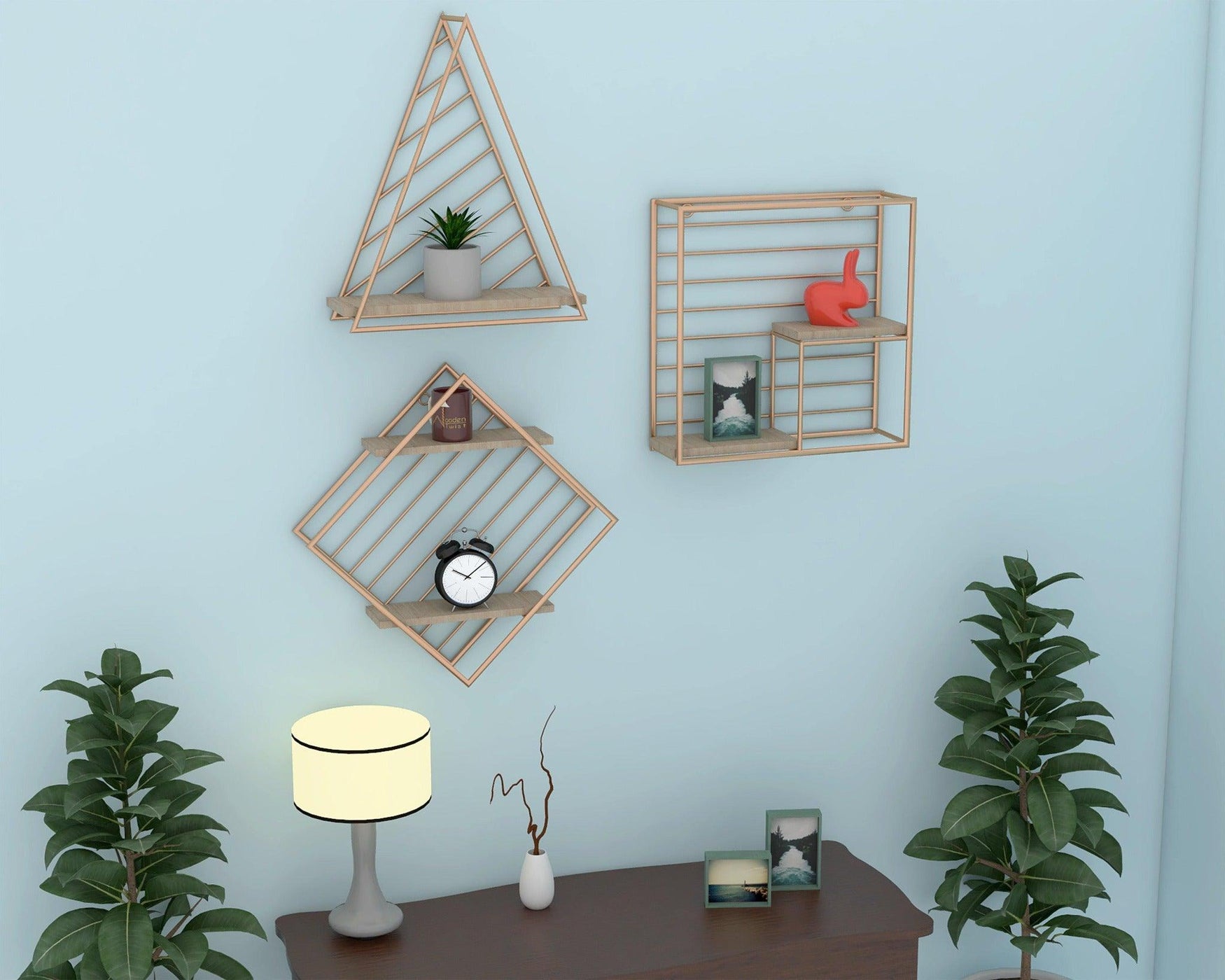 Buy Wooden Iron Wall Shelves Online - Floating Wall Shelf - WoodenTwist