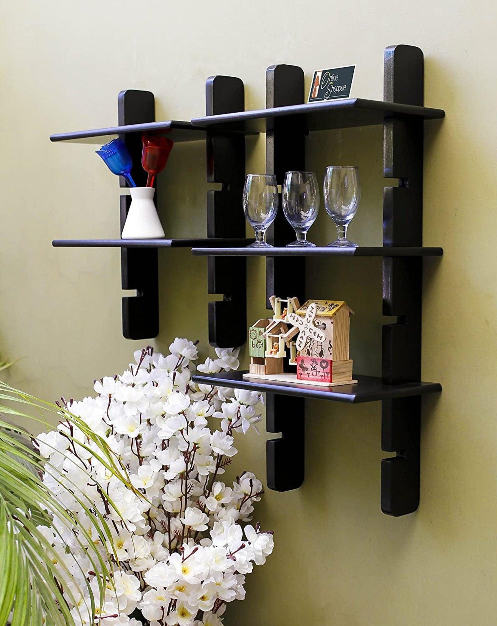 Buy Beautiful Ladder Wall Shelf Online-Solid Wood Bracket Wall Shelves ...