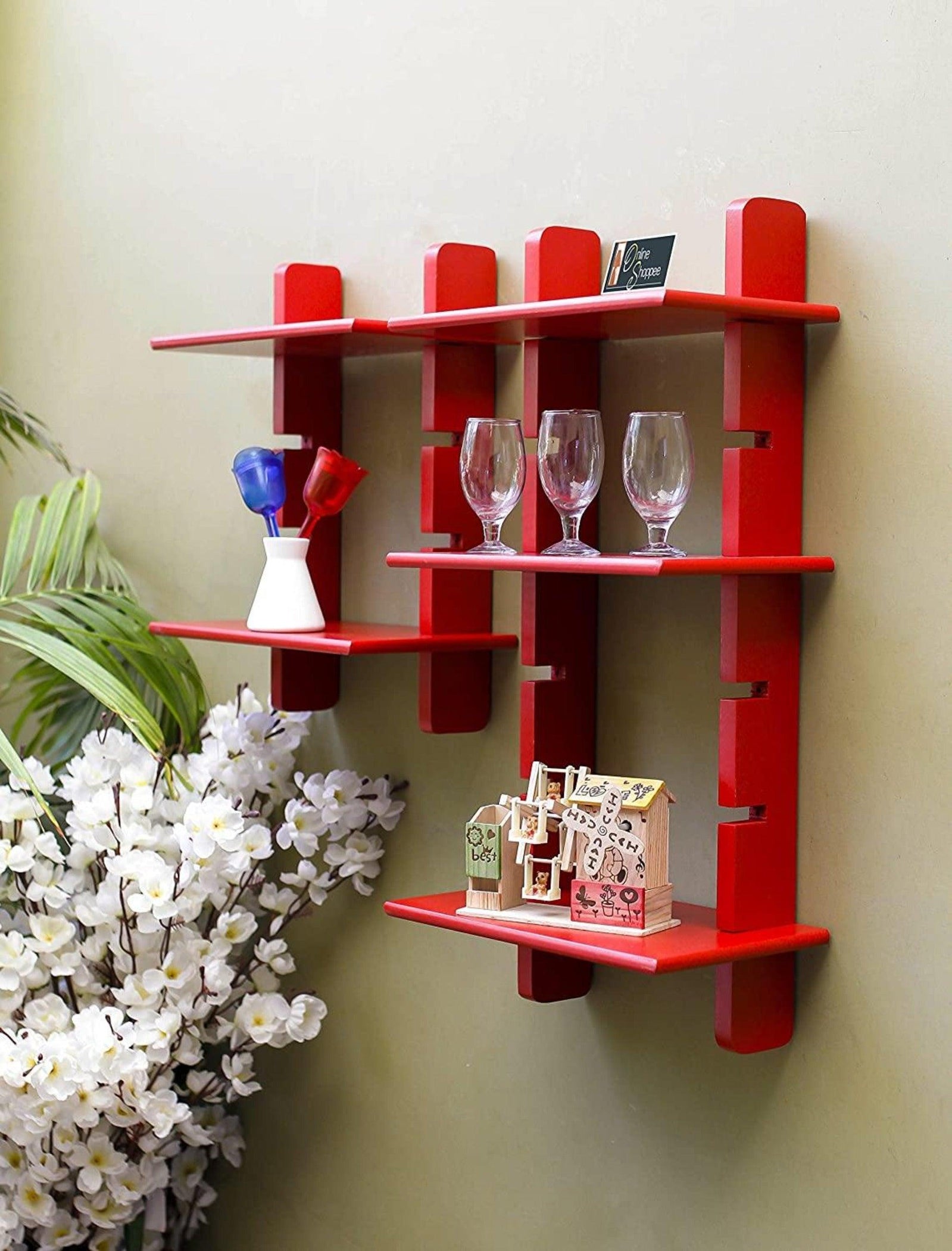 Buy Beautiful Ladder Wall Shelf Online-Solid Wood Bracket Wall Shelves ...
