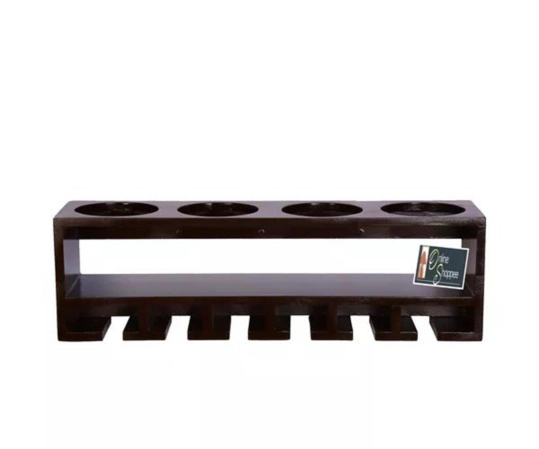 Buy Unique Wooden Bottle Rack, 4 Bottles Holder Wall Shelves Online ...