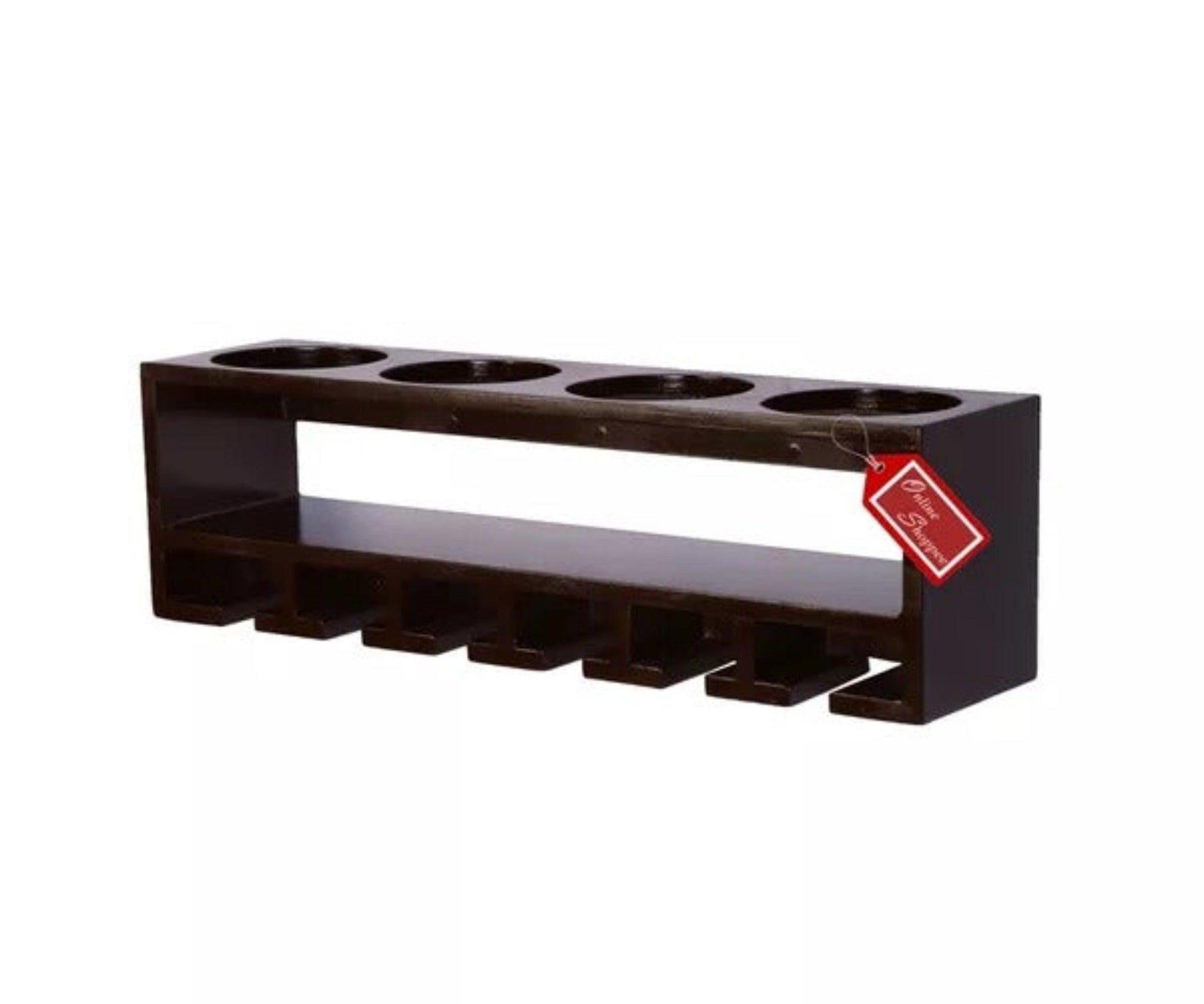 Buy Unique Wooden Bottle Rack, 4 Bottles Holder Wall Shelves Online ...