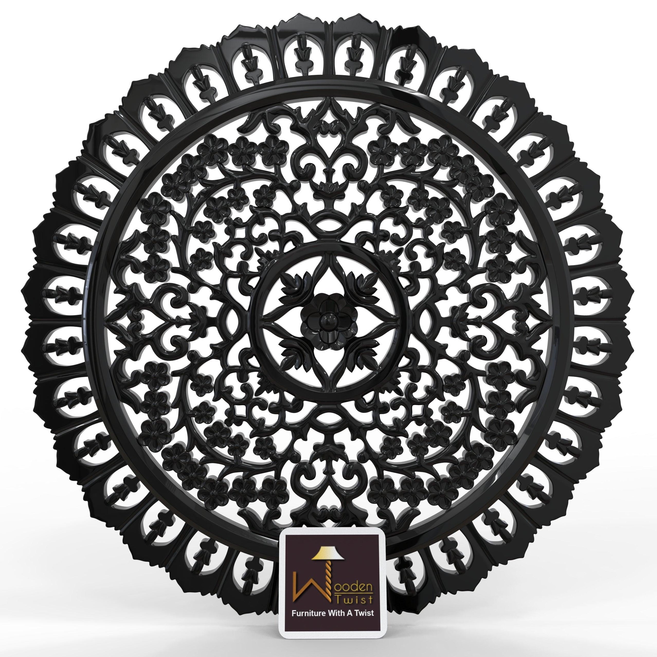 Wooden Twist Round Wood Hand Carved Wall Panel — WoodenTwist