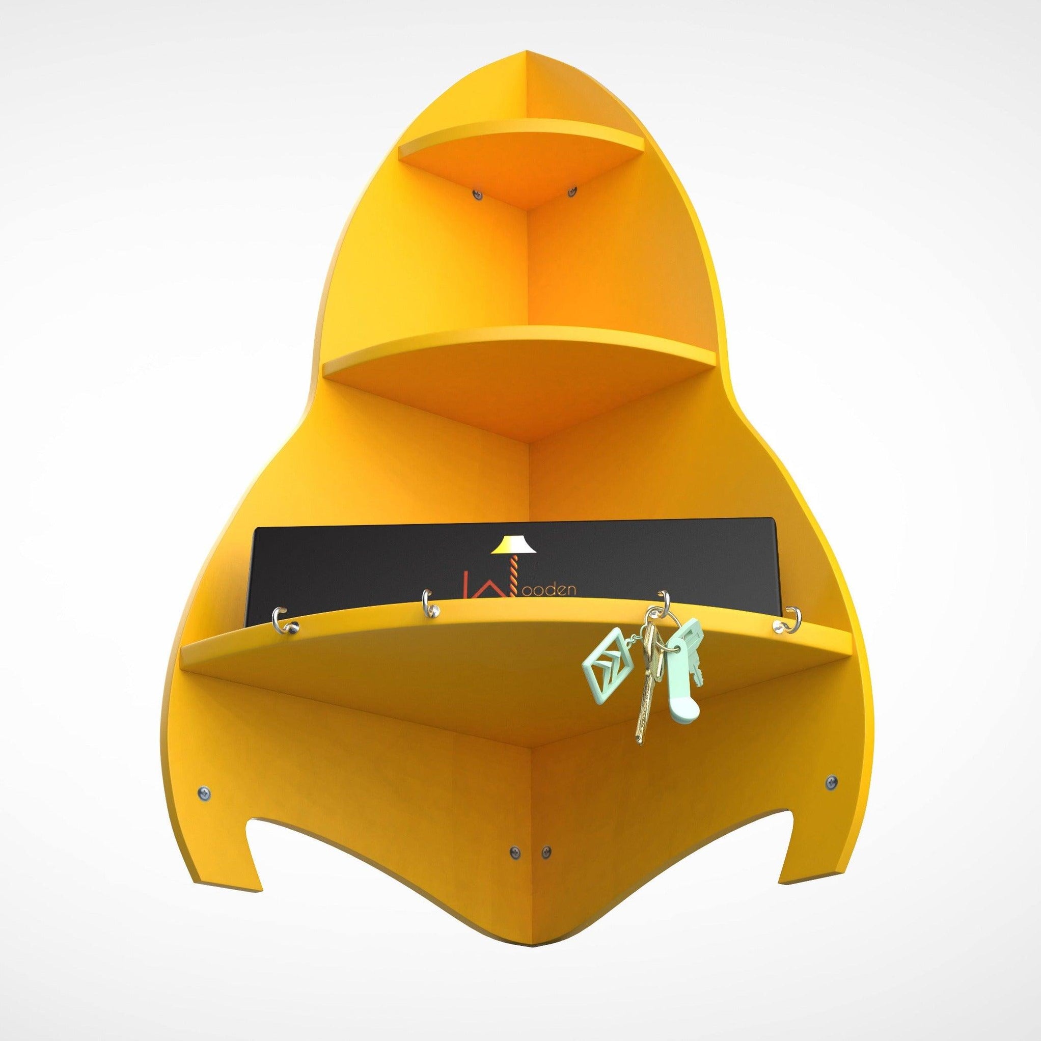 Buy Unicus Rocket Shaped Large Corner Wall Shelf Online | WoodenTwist