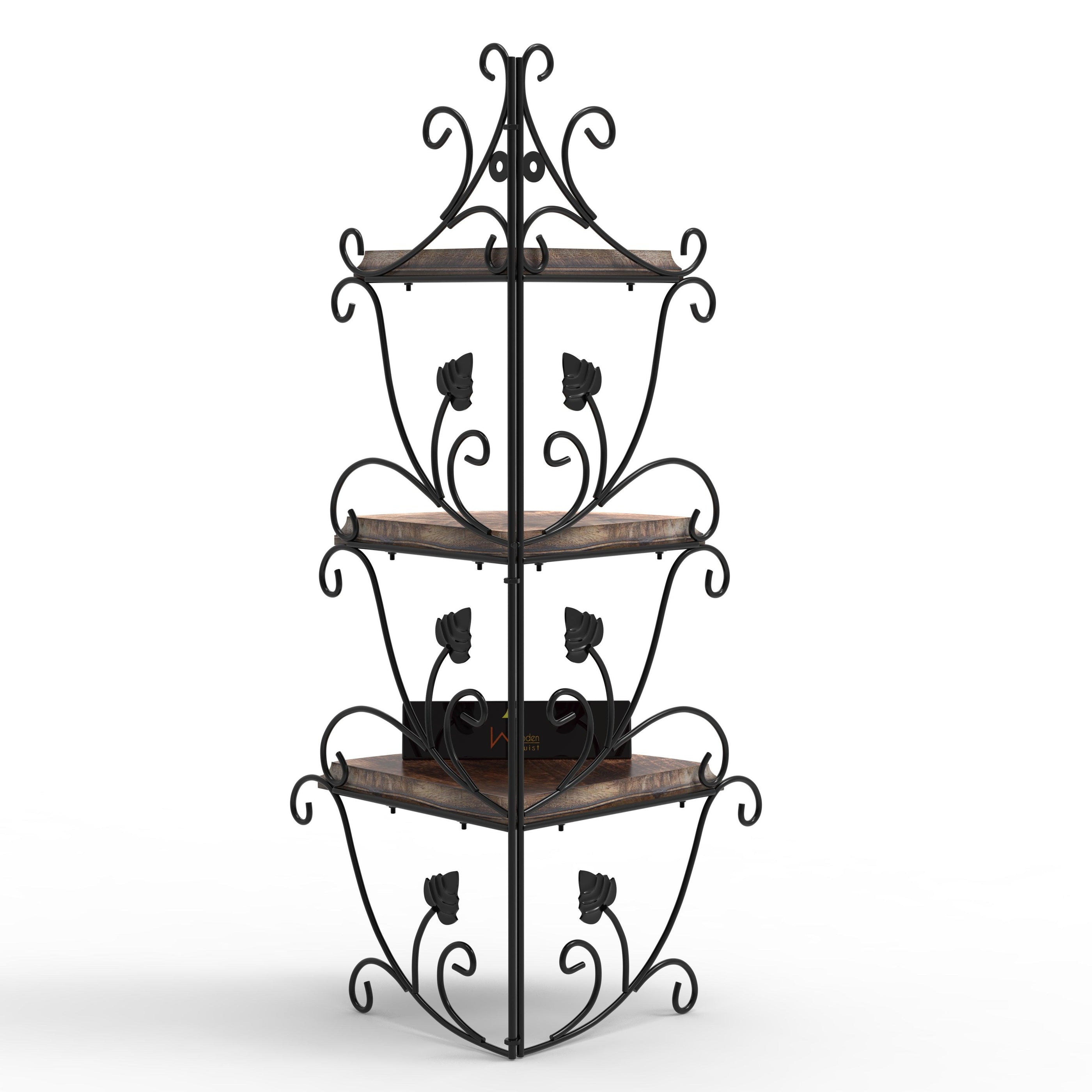 Buy Wooden Twist Trendy Iron Corner Rack Shelf Online at woodentwist ...