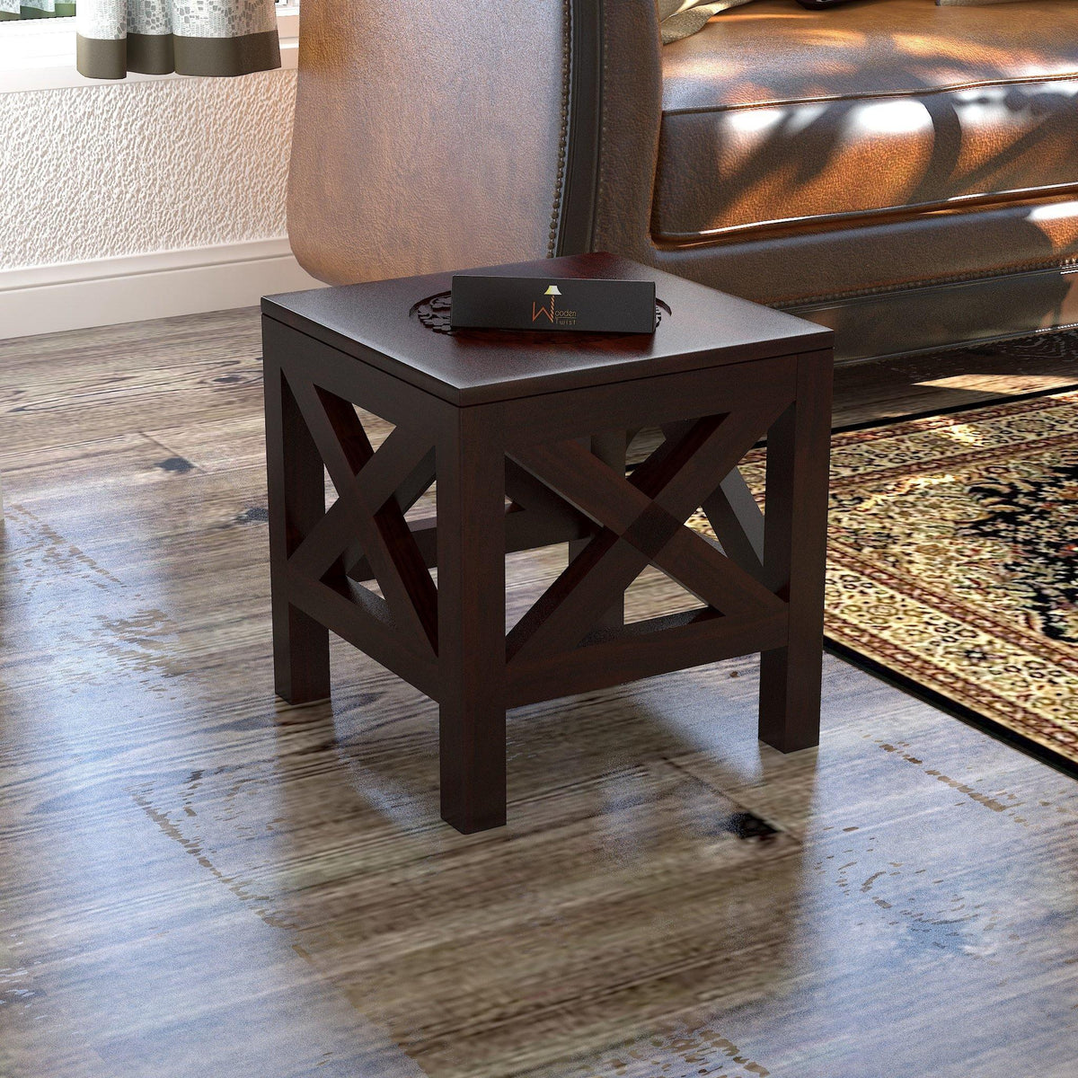 Buy Handcrafted Wooden Square End Table Online at woodentwist — WoodenTwist