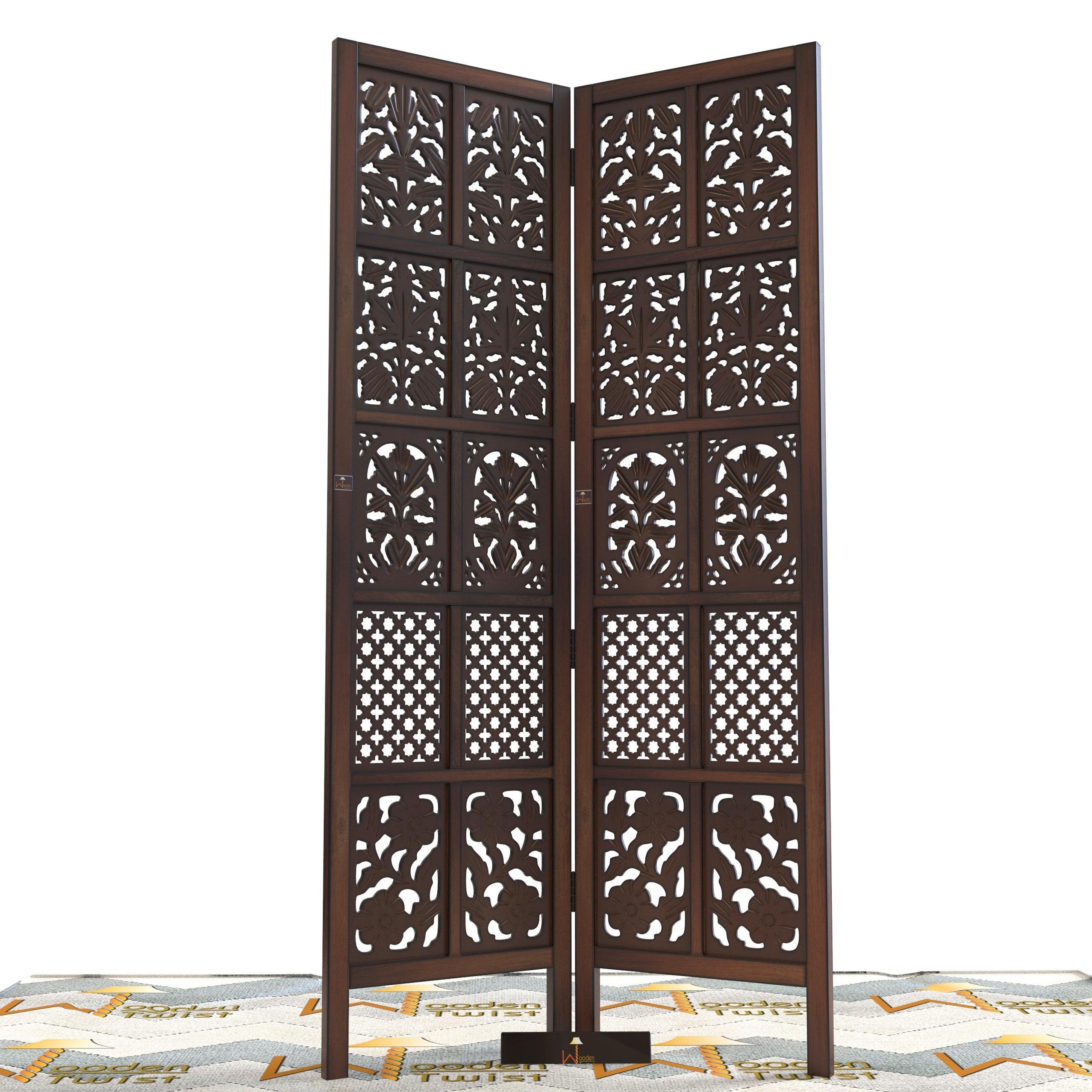 Buy Solid Wood Room Divider (2 Panels) Online at woodentwist — WoodenTwist