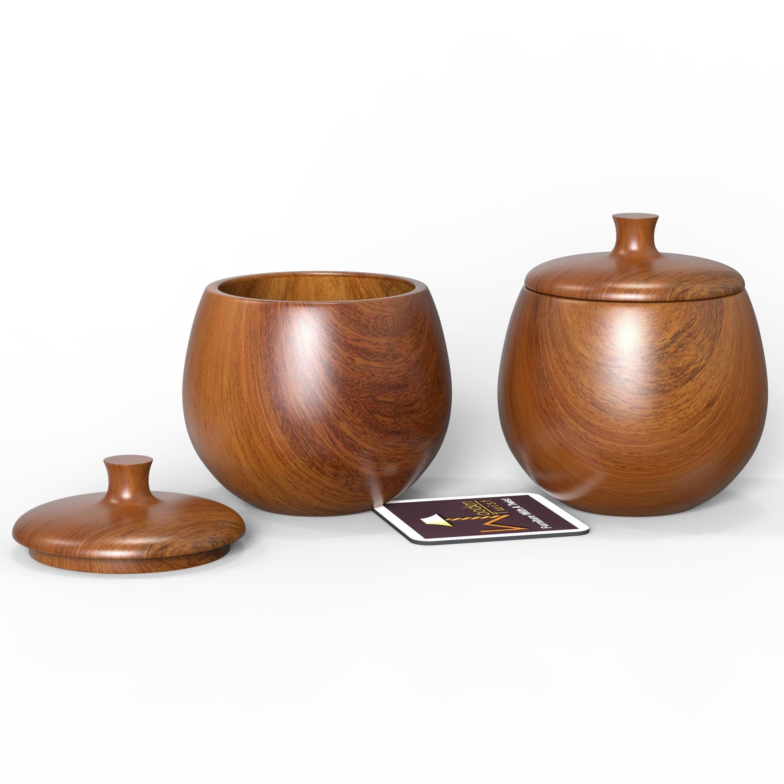 Buy Wooden Tea Coffee & Sugar Container Online at woodentwist — WoodenTwist