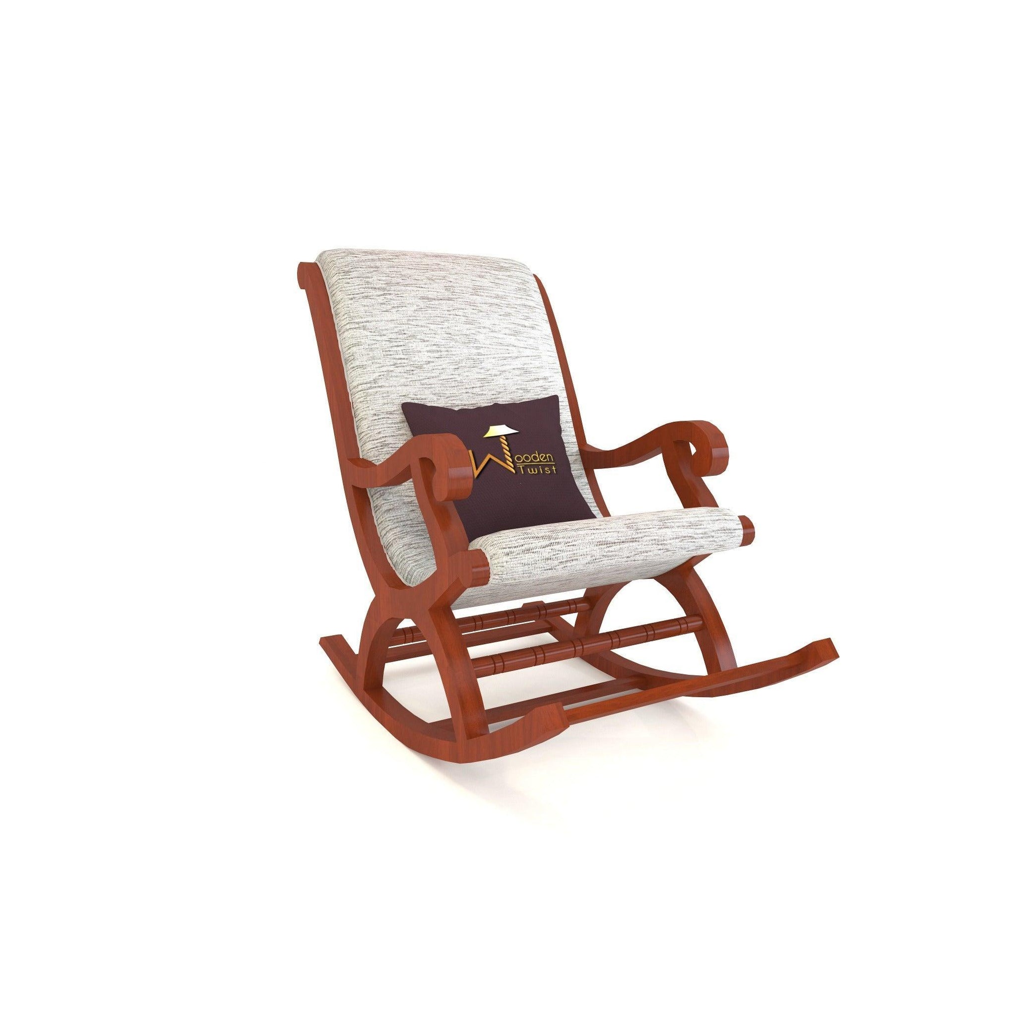 Buy Wooden Rocking Chair with Cushion Online-Rocking Chairs-WoodenTwist
