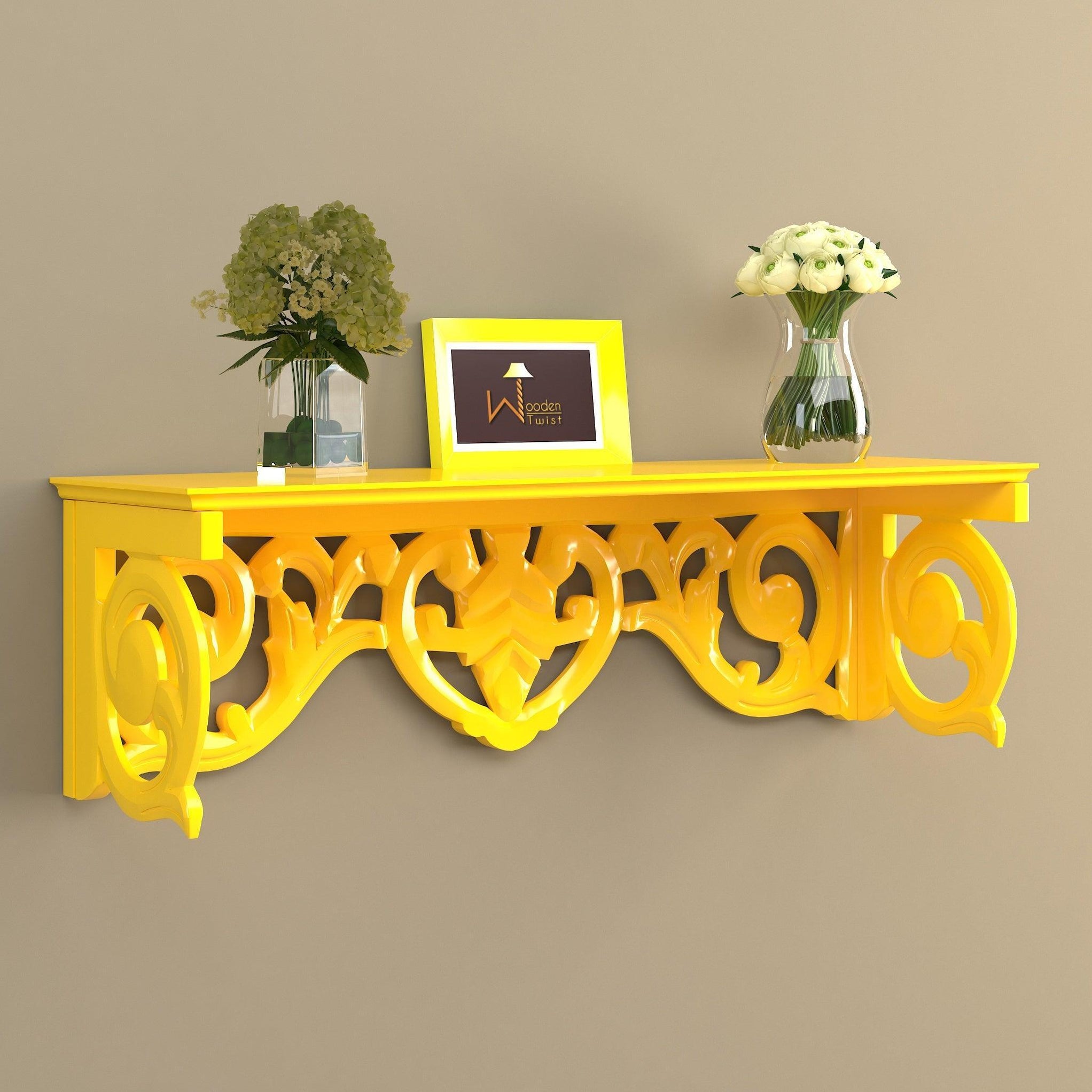 Buy Wooden Twist Wall Decor Floating Wall Shelf Rack/Bracket Online at ...