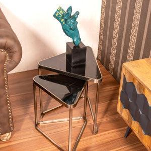 Buy Forecrafts Pair of Triangle Marble Black Coffee Side Table, online ...