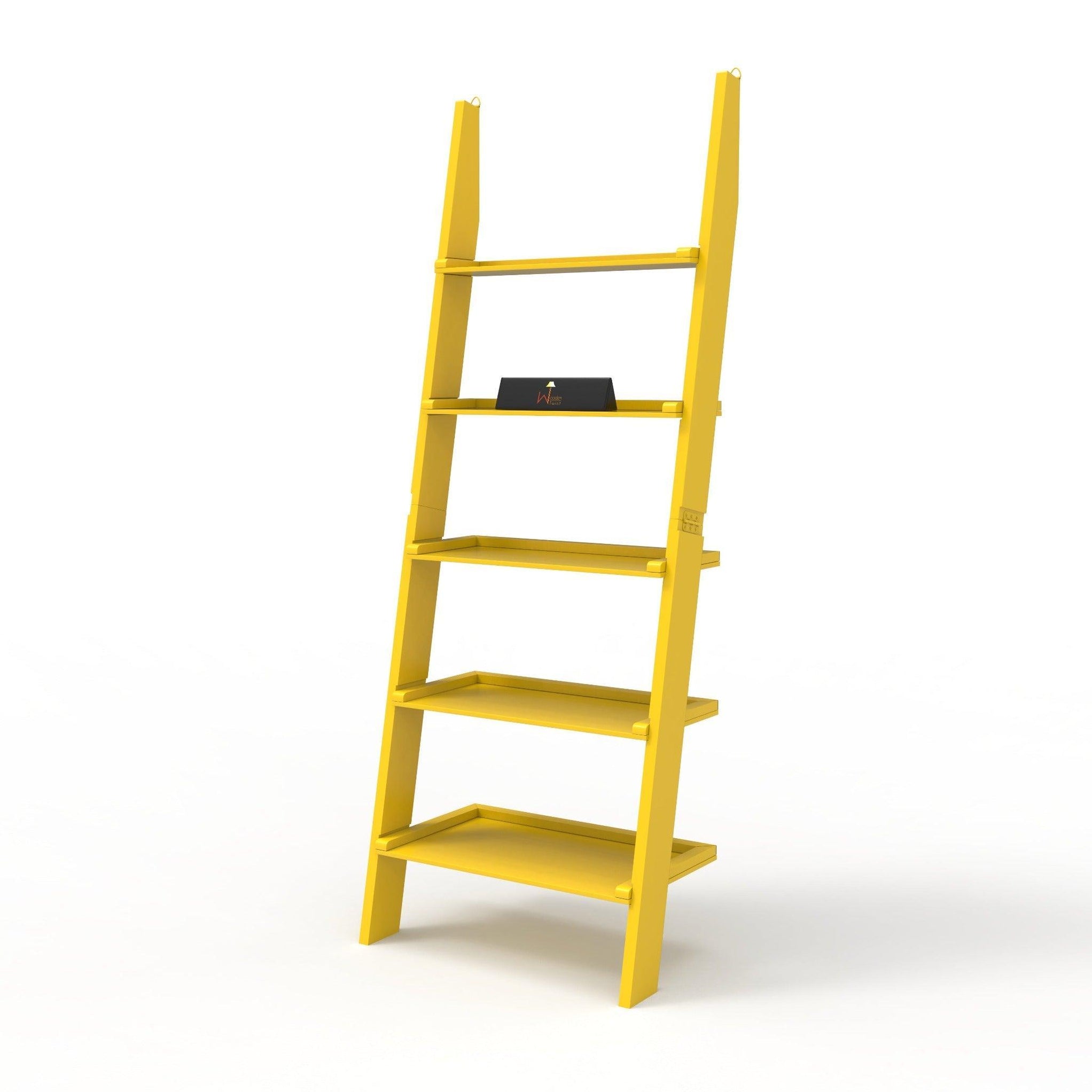 Buy Leaning Bookcase Ladder and Room Organizer Engineered Wood Wall ...