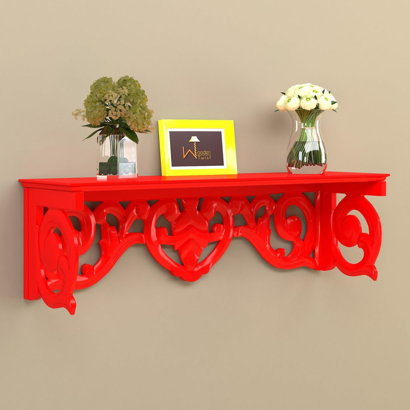 Buy Wooden Twist Wall Decor Floating Wall Shelf Rack/Bracket Online at ...