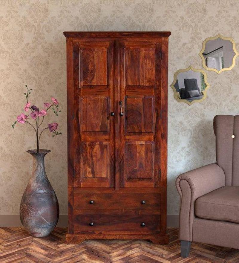 Buy Online Solid Teak Wood 2 Door Wardrobe In India At Wooden Twist — WoodenTwist